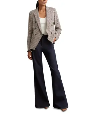 REISS Petite Evie Textured Check Blazer