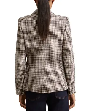 REISS Petite Evie Textured Check Blazer