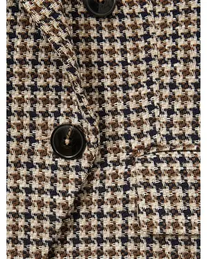 REISS Petite Evie Textured Check Blazer
