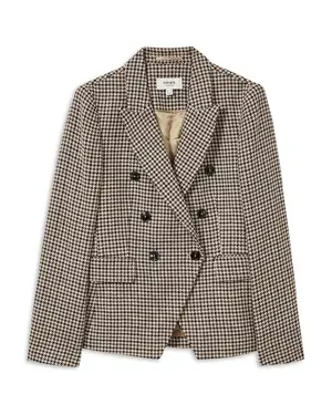 REISS Petite Evie Textured Check Blazer