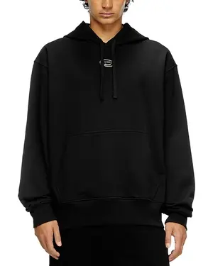 DIESEL® S-macs-hood-od Cotton Hooded Sweatshirt - Deep/black