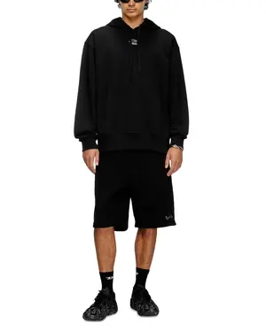 DIESEL® S-macs-hood-od Cotton Hooded Sweatshirt - Deep/black