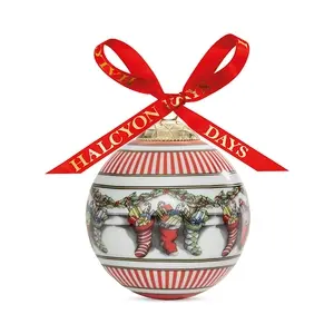 Halcyon Days Christmas Stockings Bauble - Red