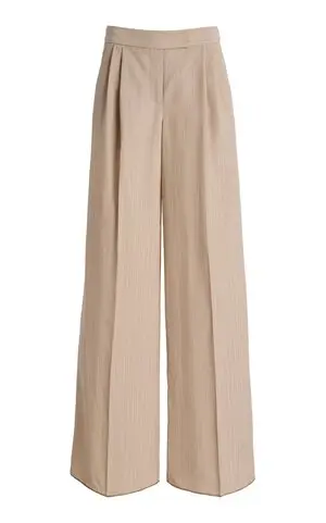 LAQUAN SMITH Crease-front Wide-leg Trousers - Neutral