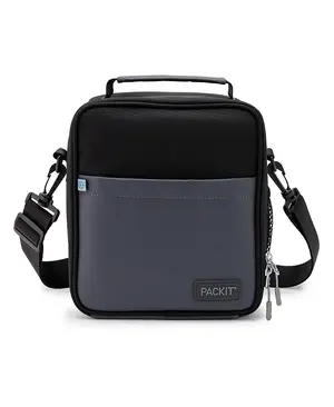 PACKIT Freezable Upright Lunch Box - Black/gray