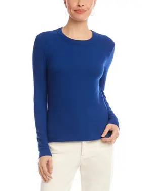 Karen Kane Ribbed Crewneck Top - Indigo