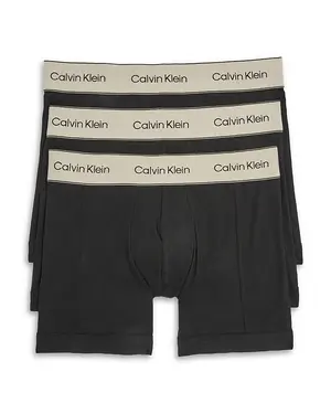 Calvin Klein Heritage Stretch Boxer Briefs, Pack Of 3 - Black/black/black