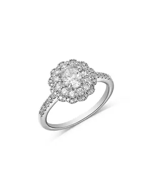 BLOOMINGDALE'S Diamond Flower Engagement Ring 1.04 Tcw