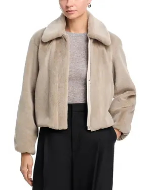 Theory Faux Fur Jacket - Mirror - 40% Off | Editorialist