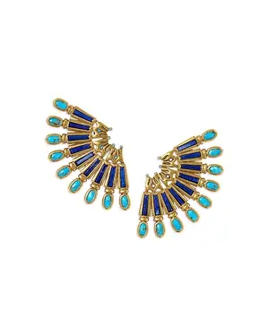 Kendra Scott Catherine Statement Earrings Blue/gold
