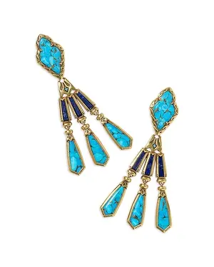 Kendra Scott Adeline Statement Earrings - Blue/gold
