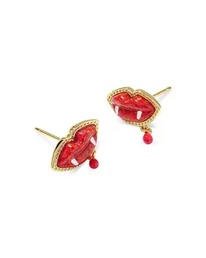 Kendra Scott Kyocera Bella Lab Grown Opal Vampire Stud Earrings - Gold/red
