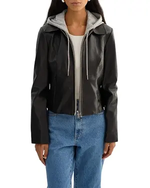 Women's Hooded Leather Jackets