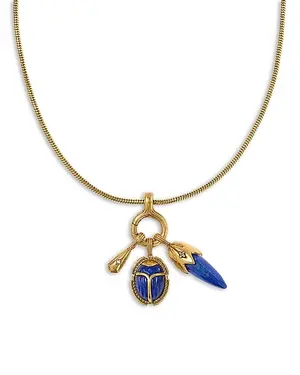 Kendra Scott Catherine Charm Necklace - Blue/gold