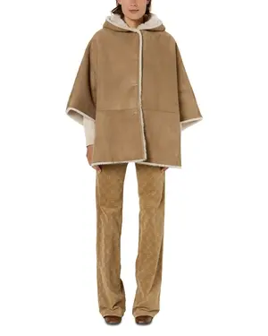 Gerard Darel Marion Shearling Cape Jacket