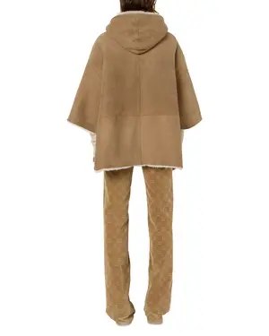 Gerard Darel Marion Shearling Cape Jacket