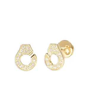 DINH VAN Menottes Diamond Stud Earrings - Gold
