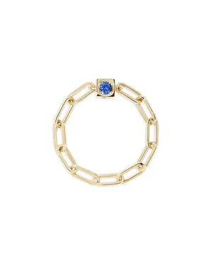 DINH VAN 18k Yellow Diamond, And Sapphire Le Cube Chain Ring - Gold