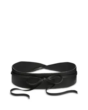 Eileen Fisher Leather Obi Belt - Black