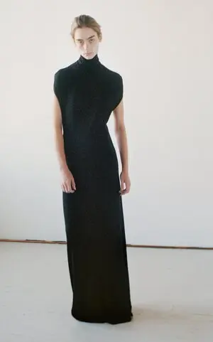 COLLEEN ALLEN Backless Sleeveless Jersey Dress - Black