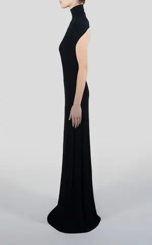 COLLEEN ALLEN Backless Sleeveless Jersey Dress - Black