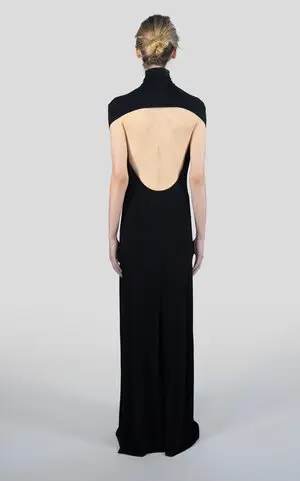 COLLEEN ALLEN Backless Sleeveless Jersey Dress - Black
