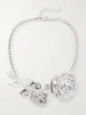 Magda Butrym Tone Brass Rose Necklace