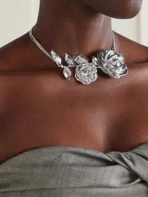 Magda Butrym Tone Brass Rose Necklace