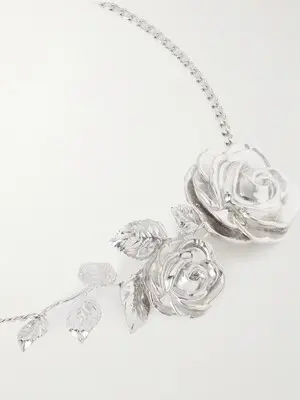 Magda Butrym Tone Brass Rose Necklace