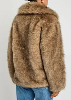 STAND STUDIO Valentina Faux Fur Jacket - Brown
