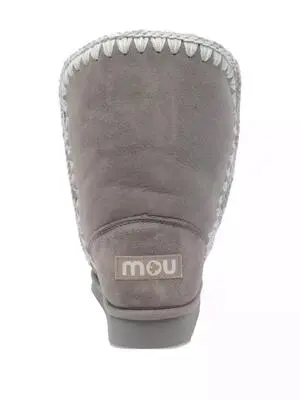 Mou Contrasting-stitch Boots - Grey