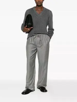 Fendi V-neck Ribbed Knit Sweater