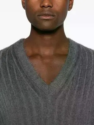 Fendi V-neck Ribbed Knit Sweater