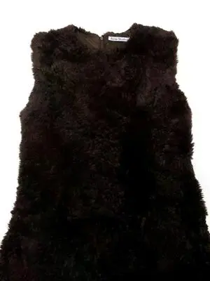Acne Studios Sleeveless Faux-fur Mini Dress