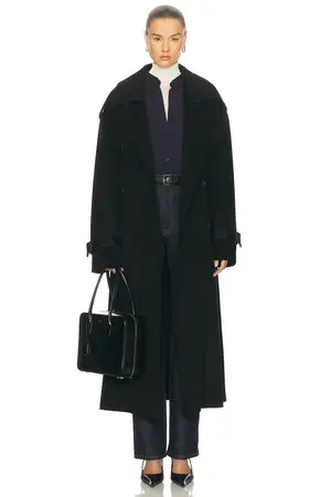 TOTEME Double Winter Trench - Black