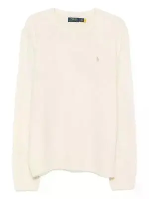 Polo Ralph Lauren Logo-embroidered Crew-neck Sweater - White