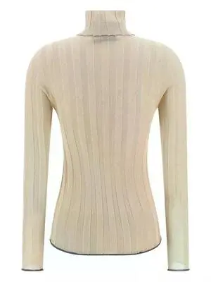 Fabiana Filippi Ribbed Turtleneck Top - Neutrals