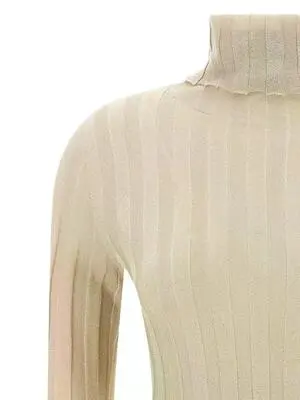 Fabiana Filippi Ribbed Turtleneck Top - Neutrals