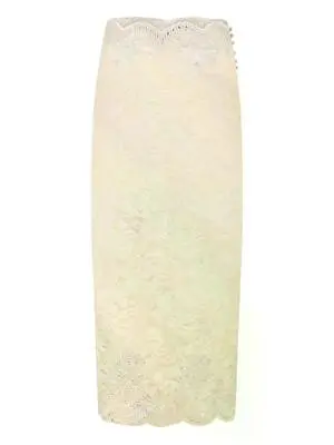 Rabanne Lace Scalloped-hem Midi Skirt - Neutrals