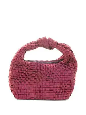 Maria La Rosa Mini Datolite Woven-texture Shoulder Bag - Red