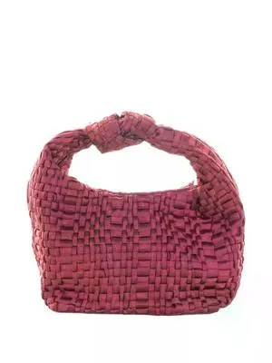 Maria La Rosa Mini Datolite Woven-texture Shoulder Bag - Red