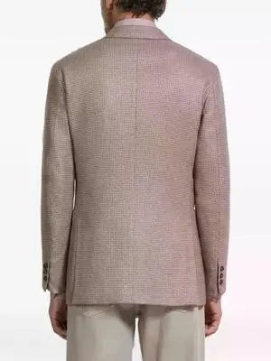 Zegna Checked Button Blazer - Neutrals