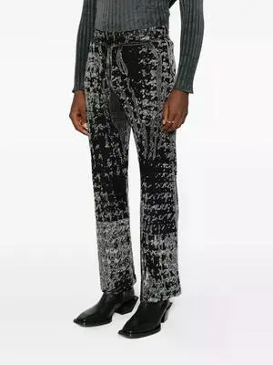 DIESEL® Patterned Straight Leg Trousers - Black