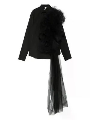 Alchemy Fashions Lia Ruffled Tulle Shirt - Black