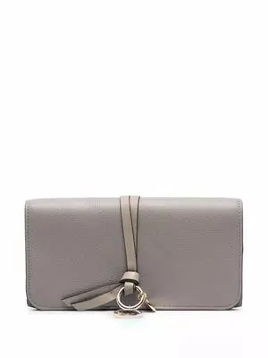 Chloé Alphabet Textured-leather Wallet - Grey