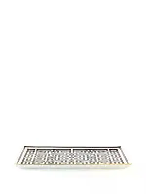 GINORI 1735 Labyrinth-pattern Tray - Neutrals
