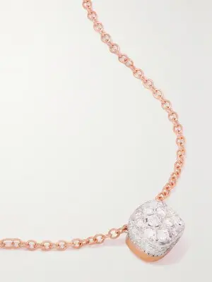 Pomellato Nudo 18-karat Rose And White Diamond Necklace - Gold