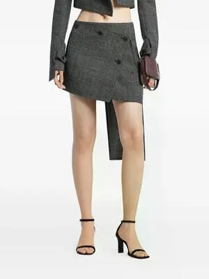 COURREGES Panelled Asymmetric Mini Skirt - Grey