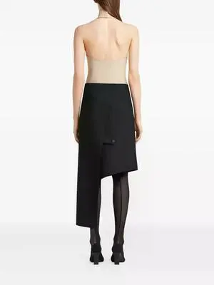 COURREGES Halter-neck Jersey Bodysuit - Neutrals
