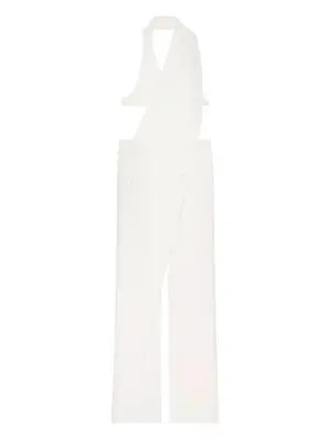 COURREGES Halter-neck Overlapped Jumpsuit - White